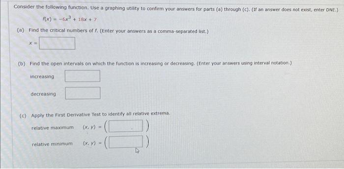 Solved Consider The Following Function Use A Graphing