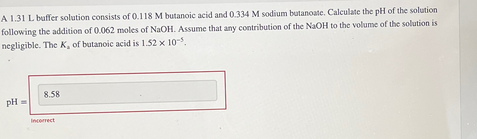 Solved A 1.31 ﻿L buffer solution consists of 0.118M | Chegg.com