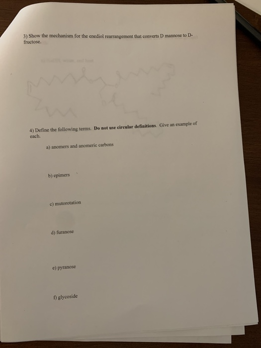 Solved 3) Show the mechanism for the enediol rearrangement | Chegg.com