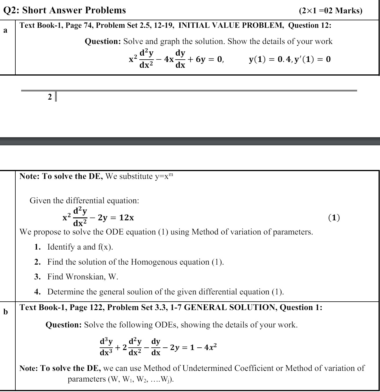 Solved Text Book-1: Erwin Kreyszig, "Advanced Engineering | Chegg.com