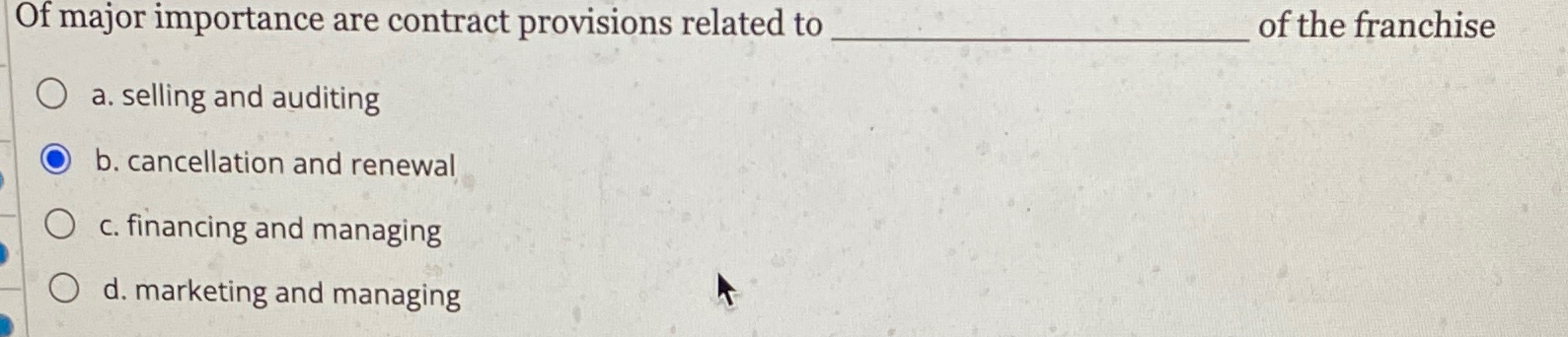 Solved Of major importance are contract provisions related | Chegg.com