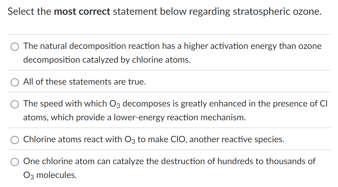Solved Select the most correct statement below regarding | Chegg.com