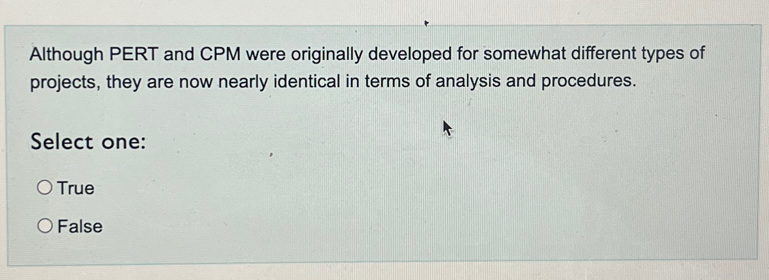 Solved Although PERT and CPM were originally developed for | Chegg.com