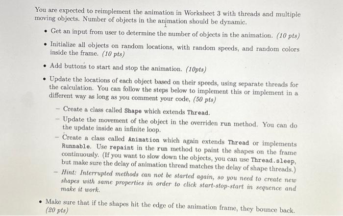 Solved You are expected to reimplement the animation in | Chegg.com