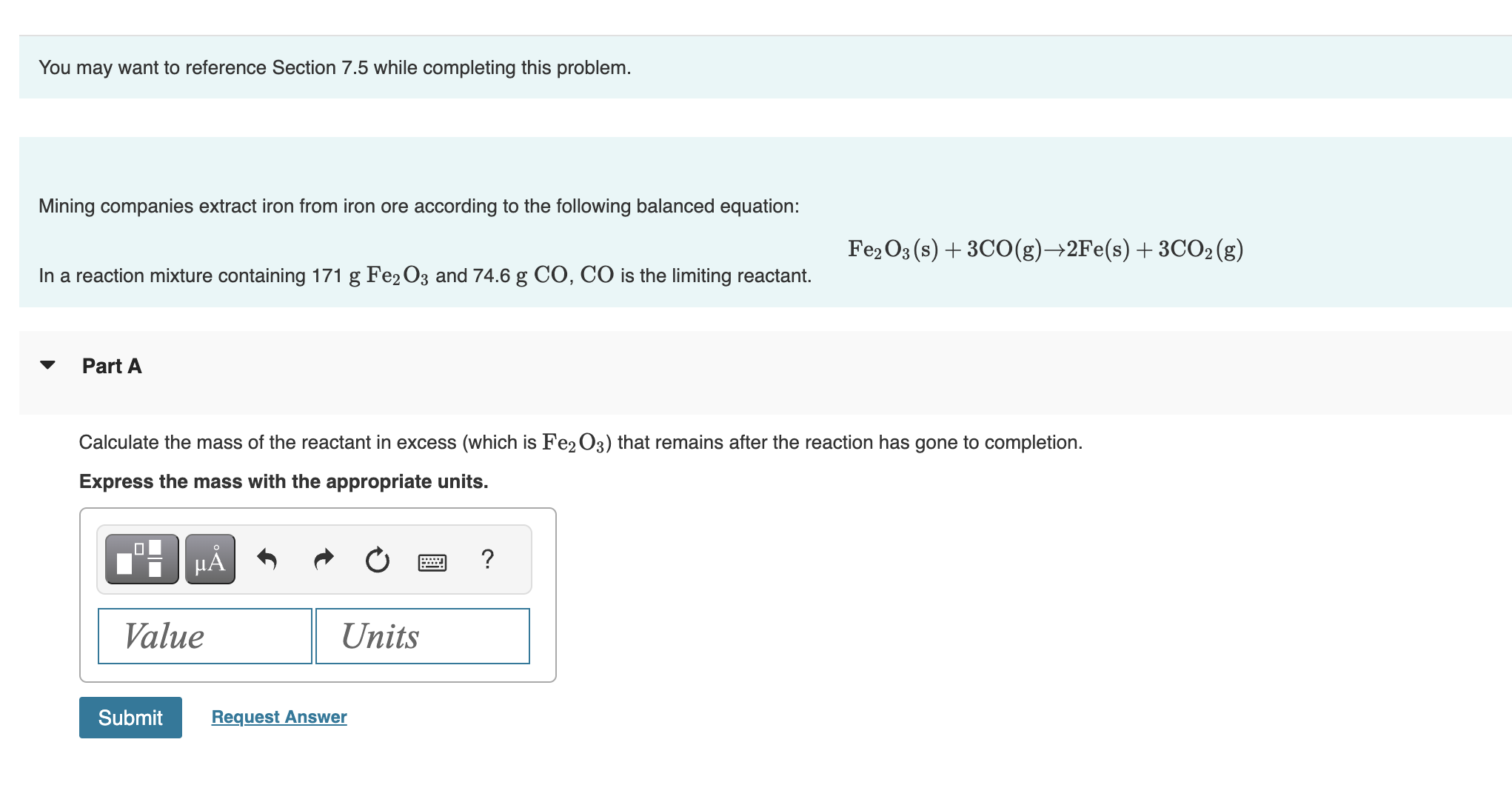 Solved Mining companies extract iron from iron ore according | Chegg.com