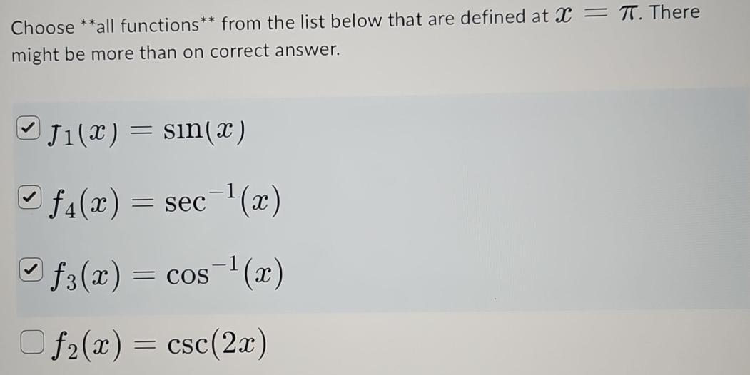 Solved Choose ?**** ﻿all functions** ﻿from the list below | Chegg.com