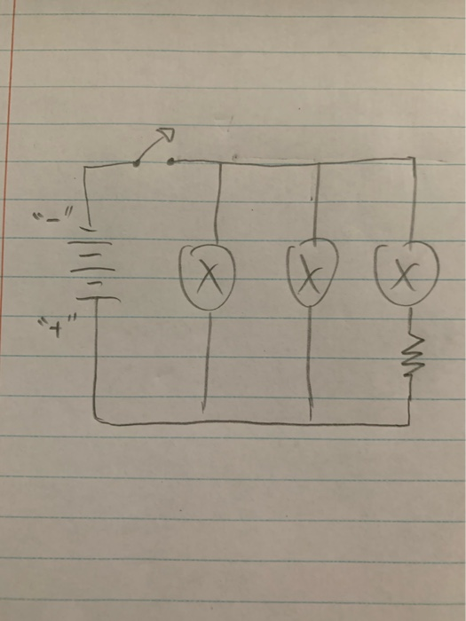 Solved Draw this circuit: A battery consisting of three | Chegg.com