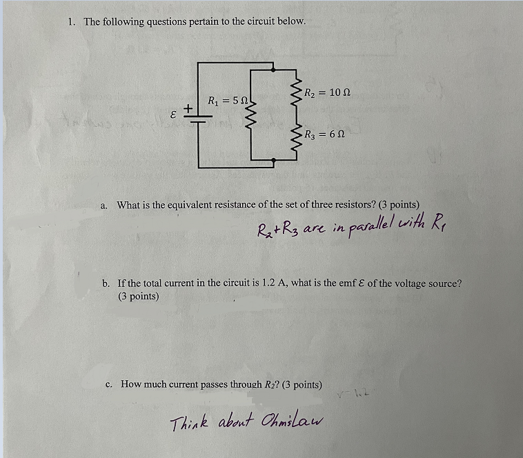 Solved The following questions pertain to the circuit | Chegg.com