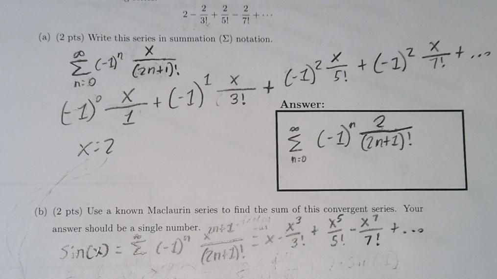 Solved 2-23!+25!-27!+...the sigma notation | Chegg.com