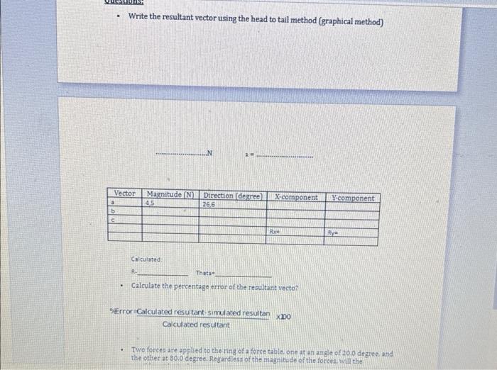 Solved - Write the resultant vector using the head to tail | Chegg.com