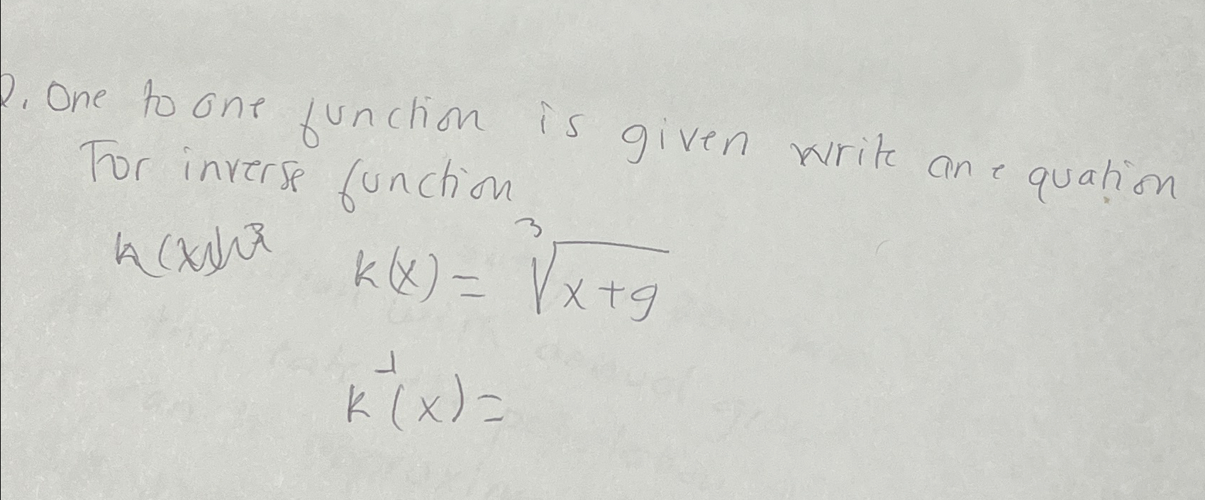 Solved One to one function is given write an equation for | Chegg.com