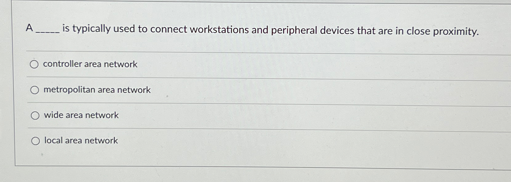 Solved A is typically used to connect workstations and | Chegg.com