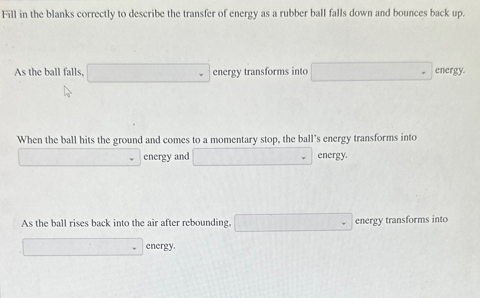 Solved Fill in the blanks correctly to describe the transfer | Chegg.com