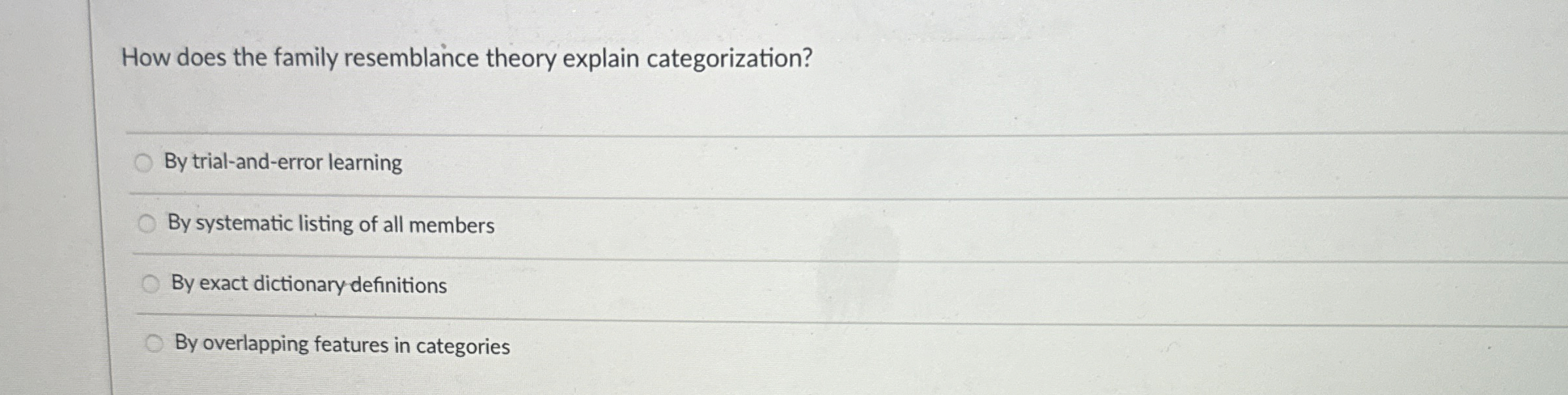 Solved How does the family resemblance theory explain | Chegg.com