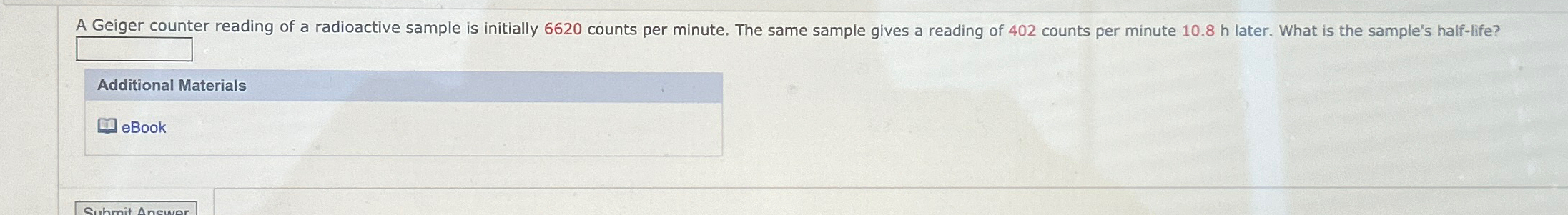 Solved A Geiger counter reading of a radioactive sample is | Chegg.com