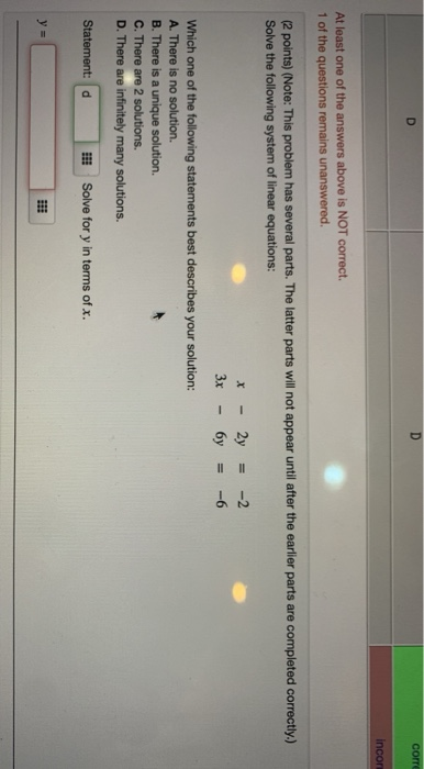 Solved corre incon At least one of the answers above is NOT | Chegg.com