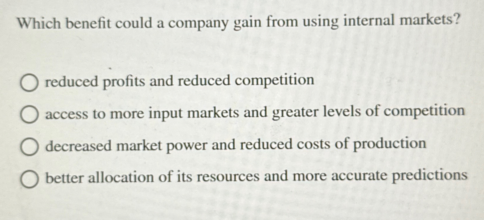 Solved Which benefit could a company gain from using | Chegg.com