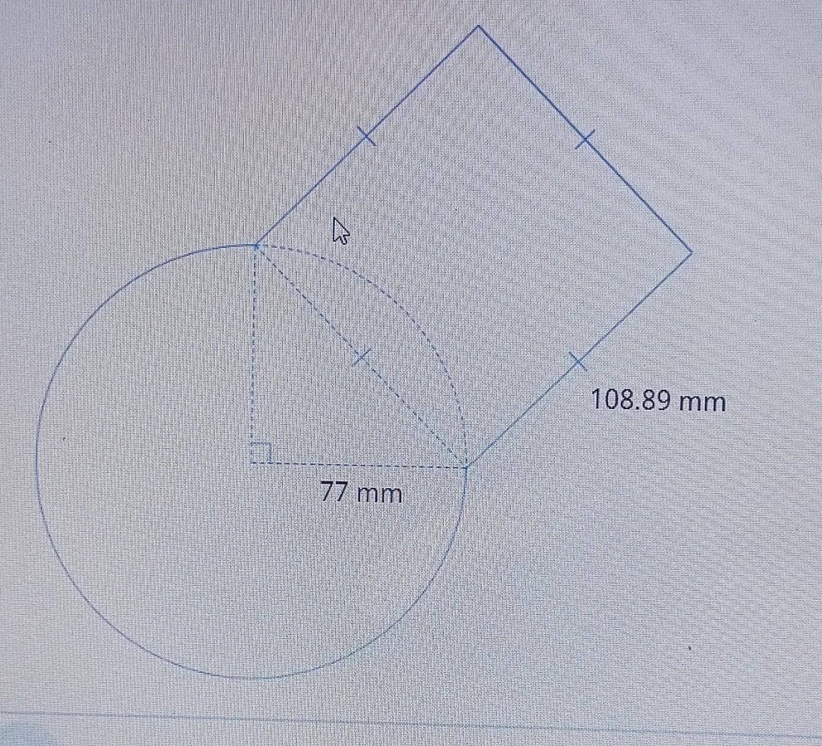 Solved 77 mm 108.89 mm Determine the perimeter and area of | Chegg.com