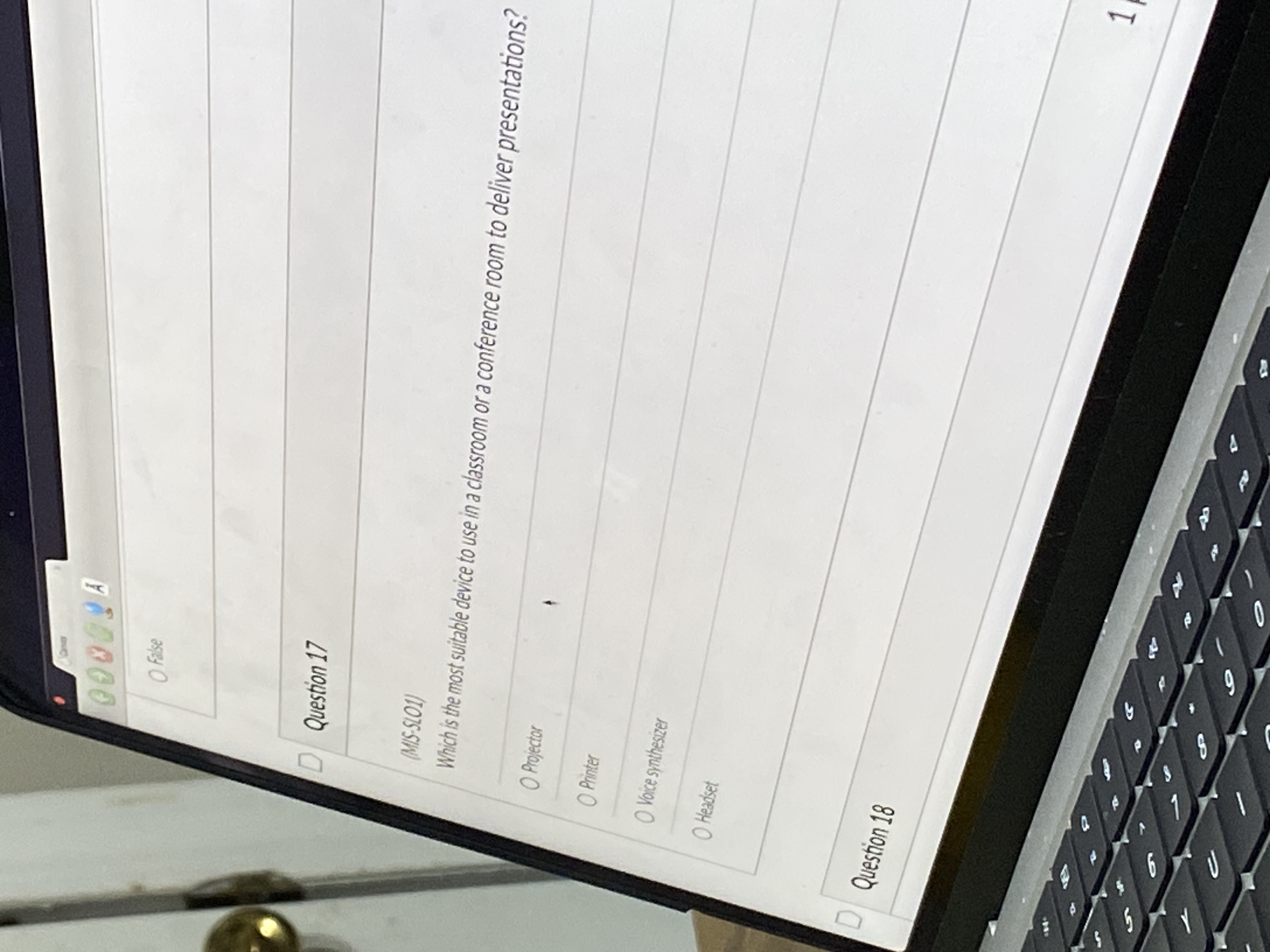 Solved Question 17(MISSLO1)Which is the most suitable device | Chegg.com