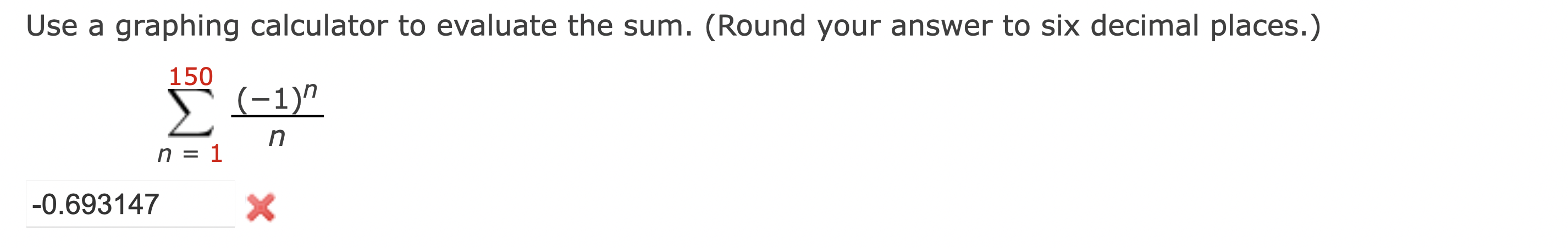 Use a graphing calculator to evaluate the sum. (Round | Chegg.com