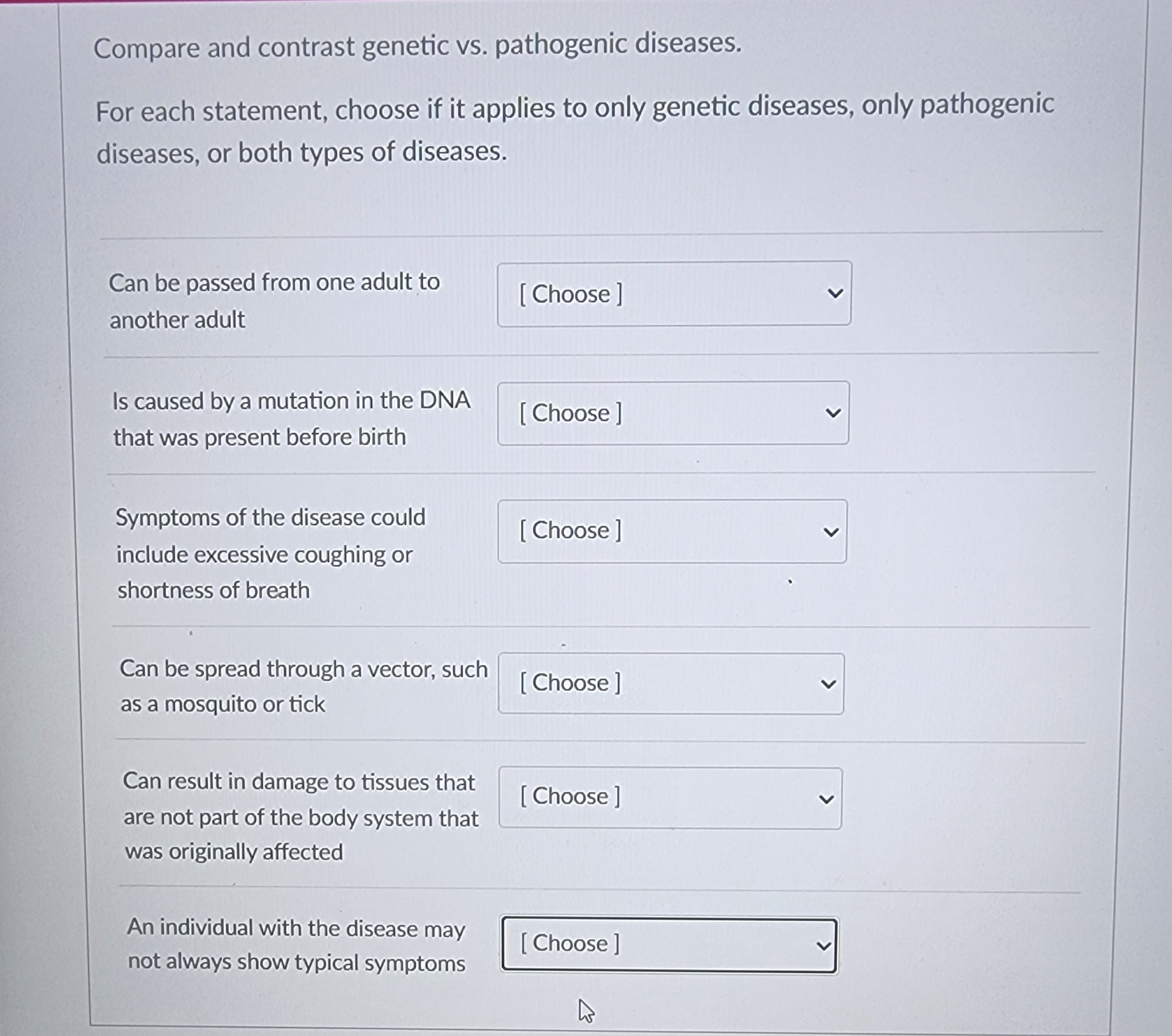 Solved Compare and contrast genetic vs. ﻿pathogenic | Chegg.com