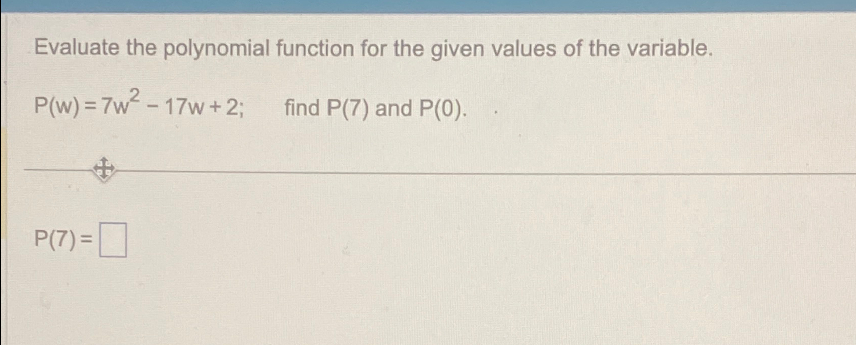 Solved Evaluate the polynomial function for the given values | Chegg.com