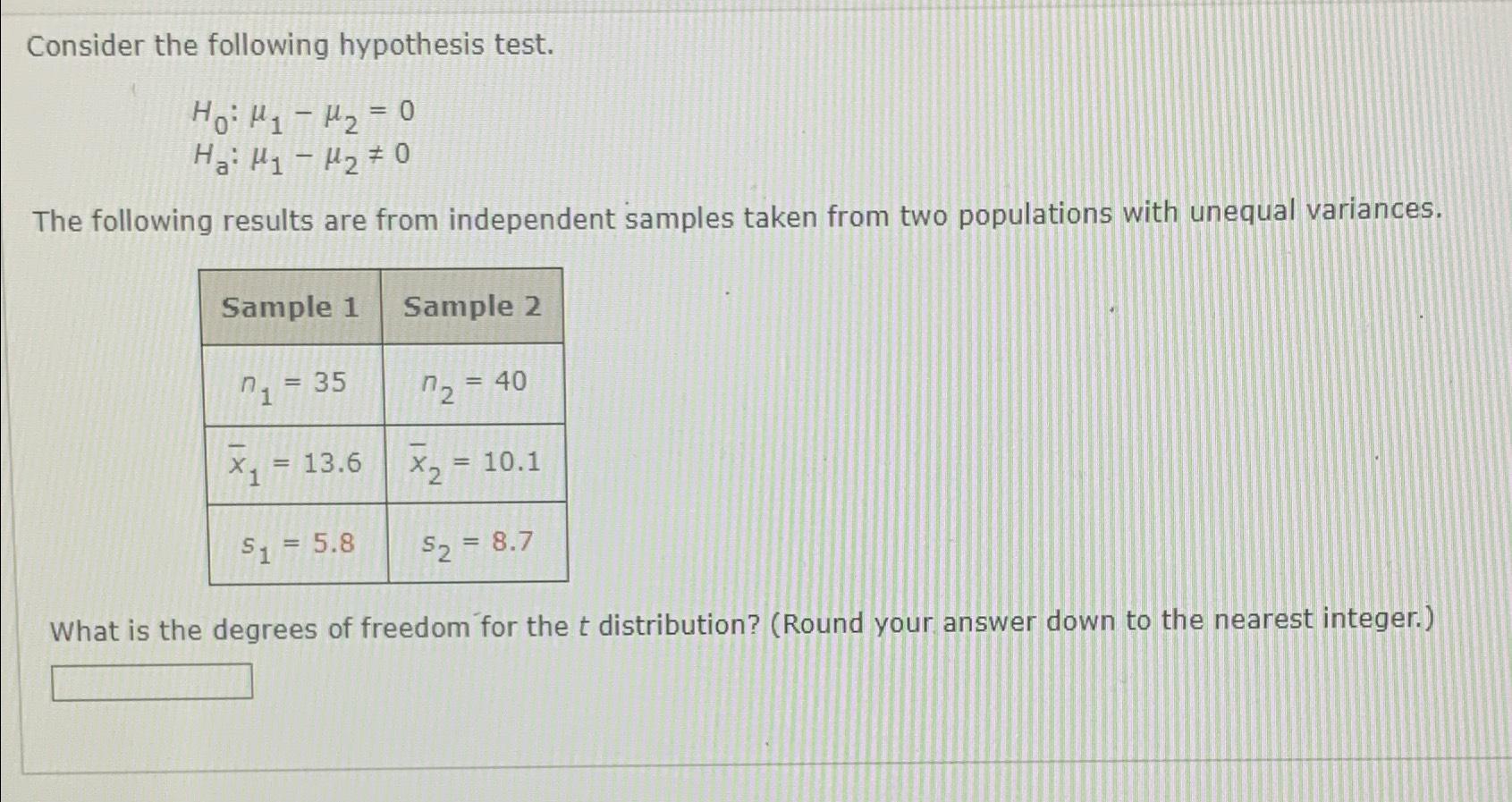 Solved Consider the following hypothesis | Chegg.com