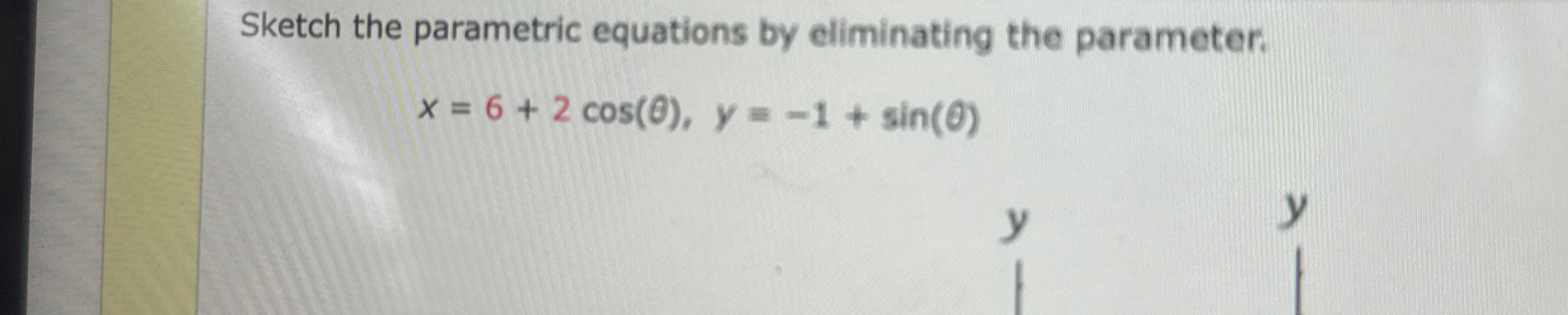 Solved Sketch the parametric equations by eliminating the | Chegg.com