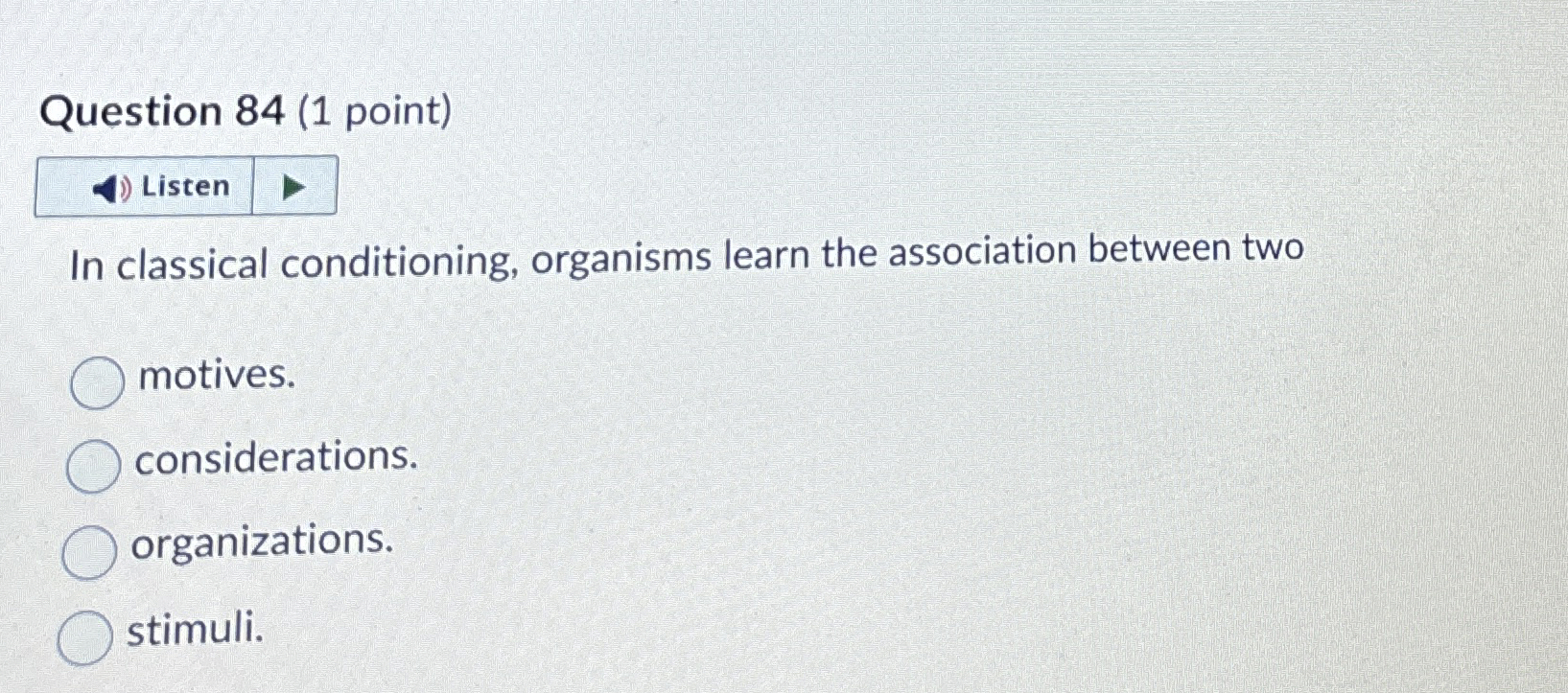 Solved Question 84 (1 ﻿point)ListenIn classical | Chegg.com