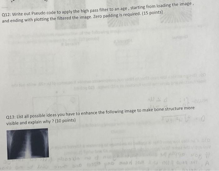 Solved Q12: Write out Pseudo code to apply the high pass | Chegg.com