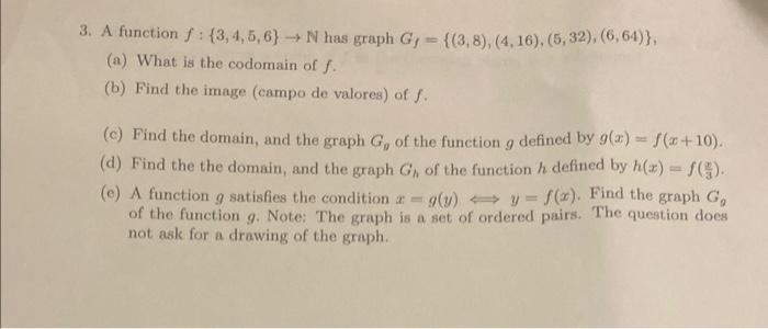 Solved 3. A function f:{3,4,5,6}→N has graph | Chegg.com
