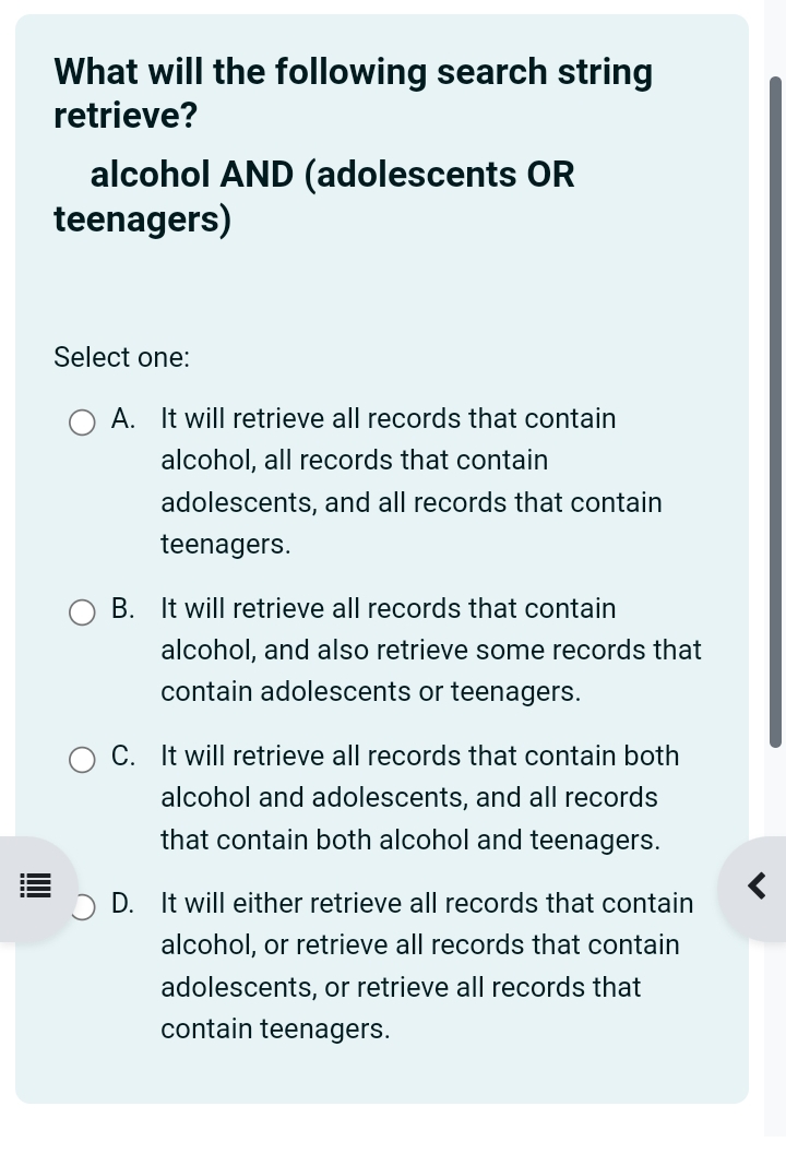 Solved What will the following search string | Chegg.com
