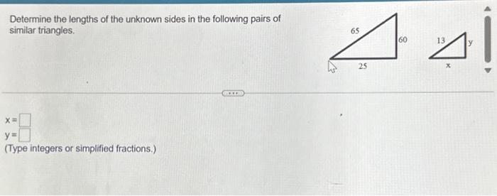 Solved Determine the lengths of the unknown sides in the | Chegg.com