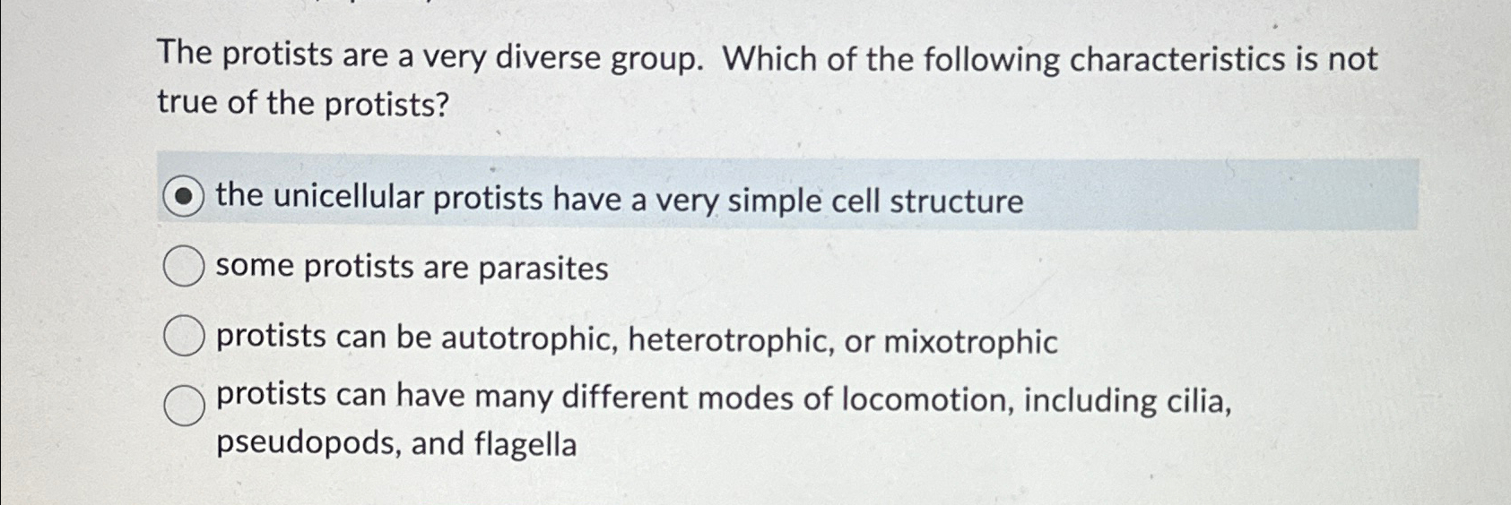 Solved The protists are a very diverse group. Which of the | Chegg.com
