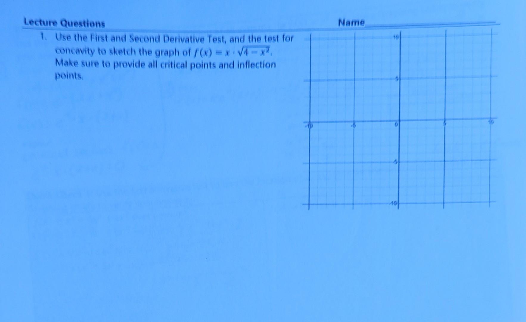 Solved Lecture Questions 1. Use the First and Second | Chegg.com
