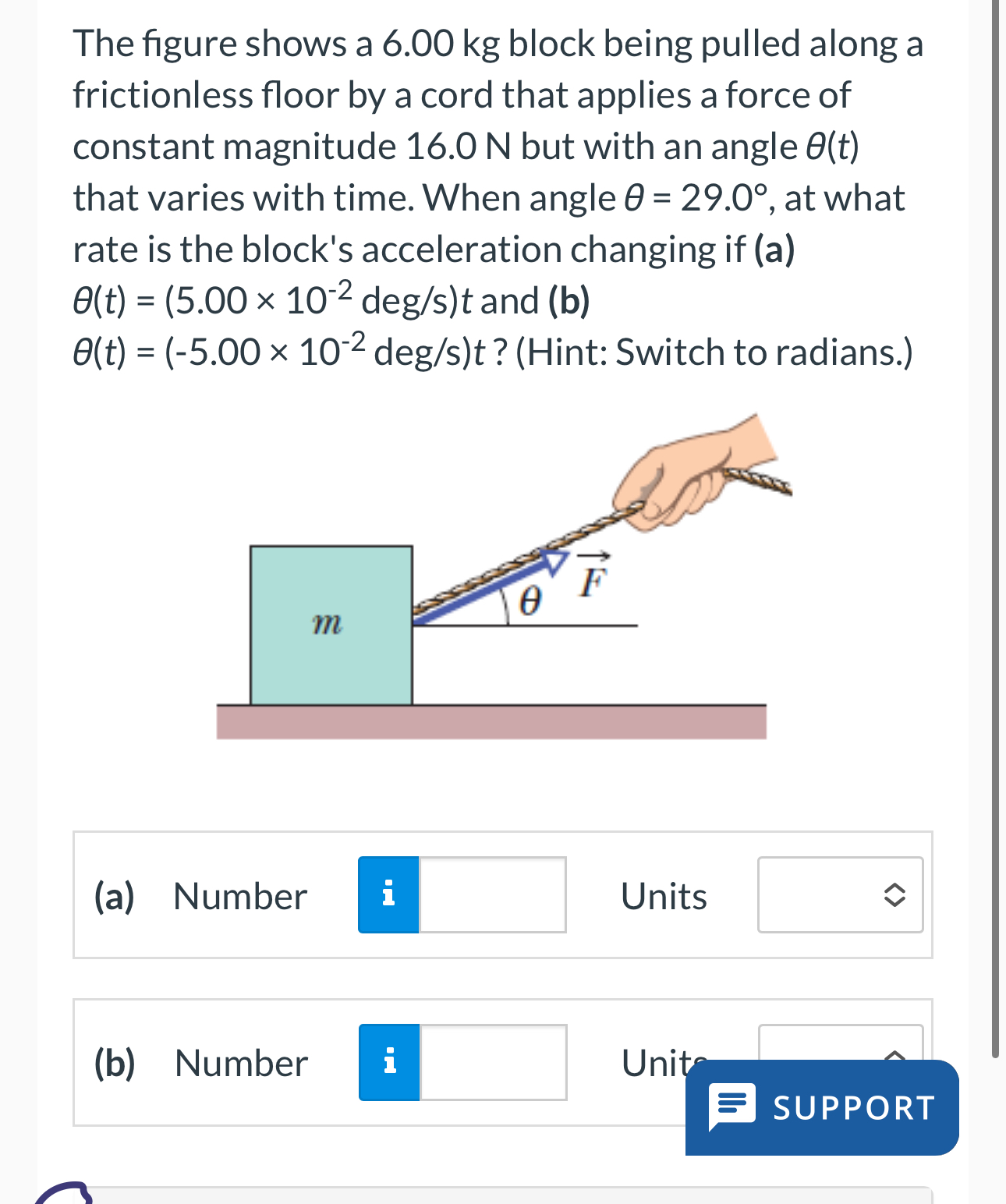 Solved The figure shows a 6.00kg ﻿block being pulled along a | Chegg.com