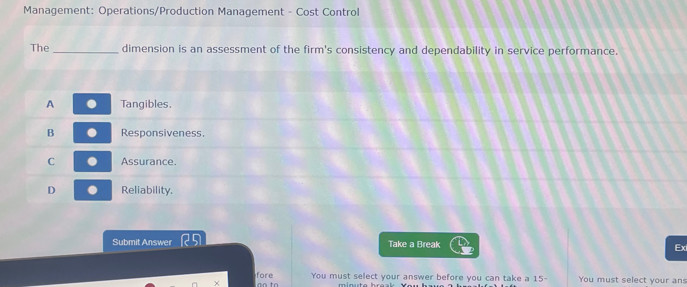 Solved Management: Operations/Production Management - ﻿Cost | Chegg.com