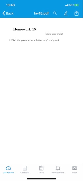 Solved . 5GE 10:43 Back hw15.pdf a Homework 15 Show your | Chegg.com