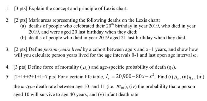 Solved 1. [3 pts] Explain the concept and principle of Lexis | Chegg.com