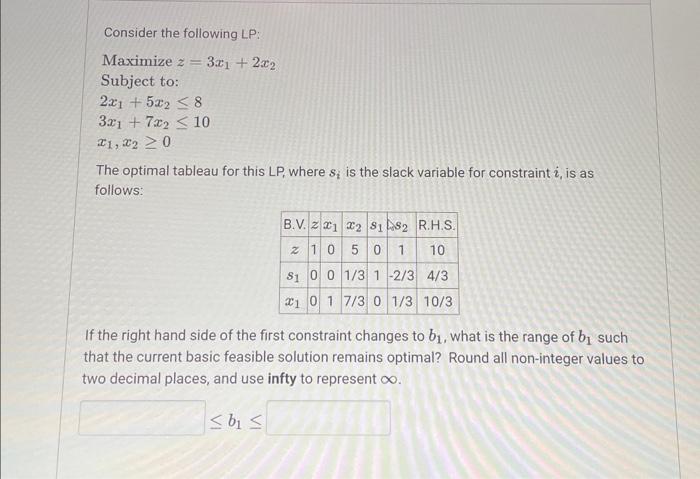 Solved Consider the following LP: Maximize z=3x1+2x2 Subject | Chegg.com