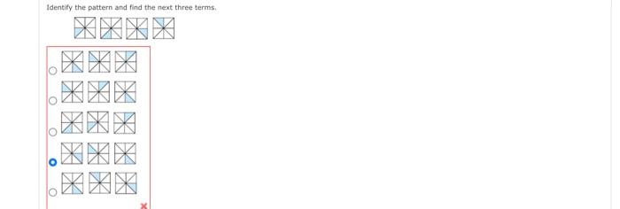 Solved Identify the pattern and find the next three terms. | Chegg.com