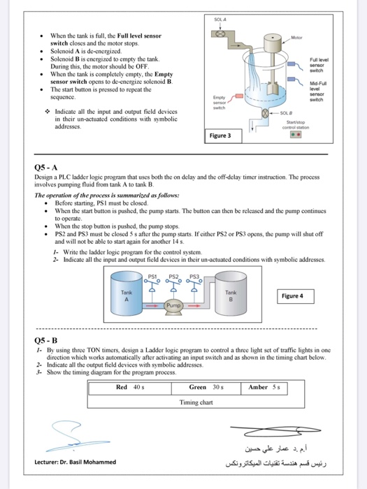 SOLA Full level sensor switch . When the tank is | Chegg.com