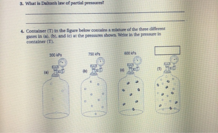 Solved 3. What is Dalton's law of partial pressures? 4. | Chegg.com