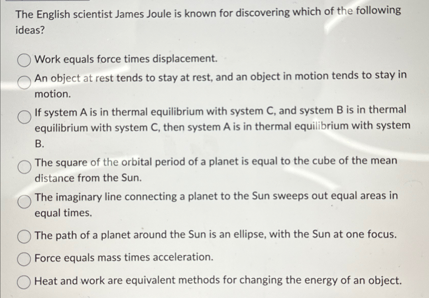 Solved The English scientist James Joule is known for | Chegg.com