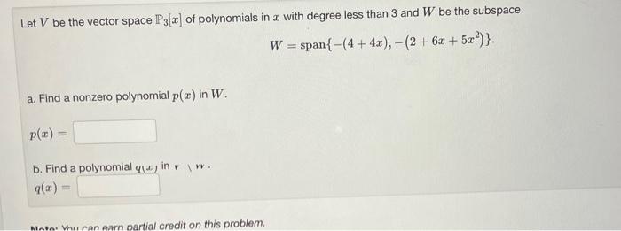 Solved Let V be the vector space P3[x] of polynomials in x | Chegg.com