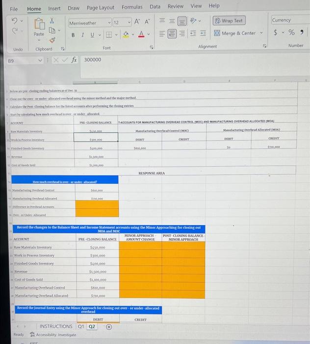 File Home Insert Draw Page Layout Formulas Data | Chegg.com