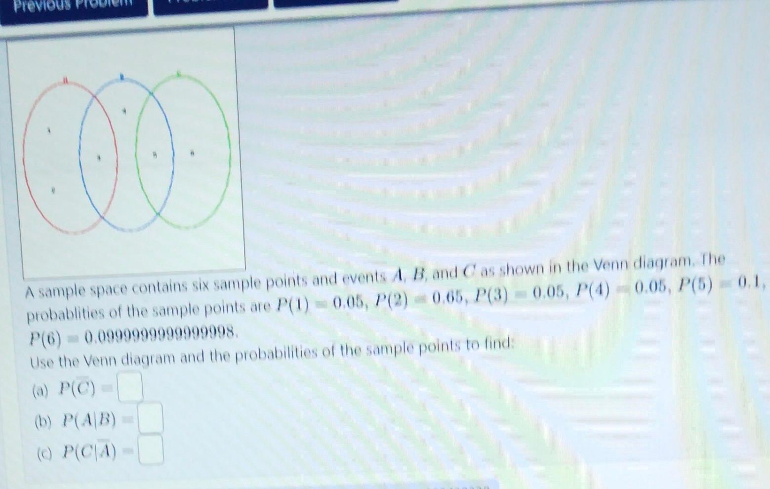 Solved A sample space contains six sampre peints and events | Chegg.com