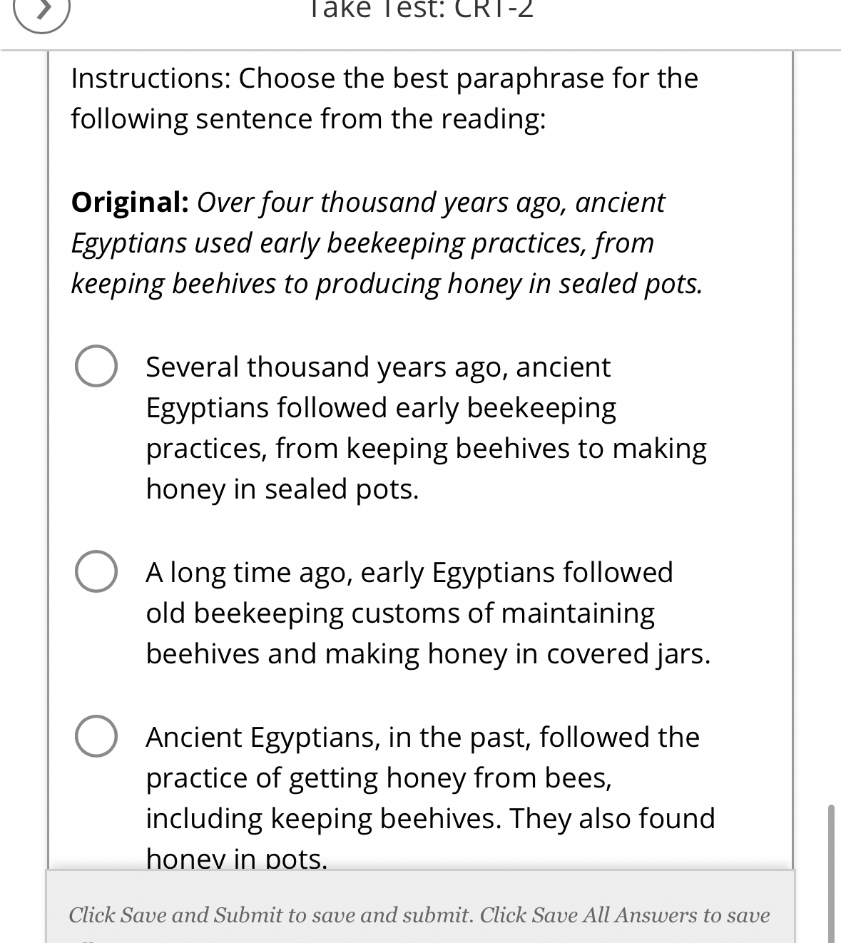 Solved Instructions: Choose the best paraphrase for | Chegg.com