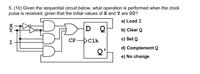 Solved 5. (10) Given the sequential circuit below, what | Chegg.com