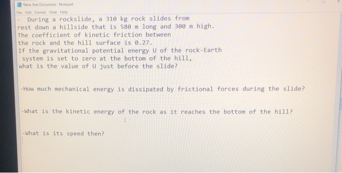 Solved "New Text Document Notepad File Edit Format View Help | Chegg.com